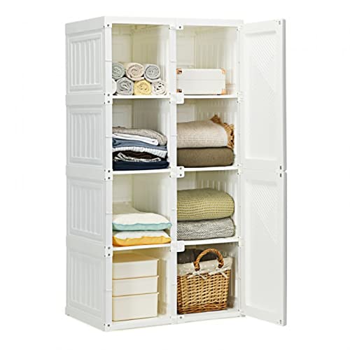n/a Foldable Armoire Wardrobe Closet with 8 Cubby Storage Closet Shelf Storage Bedroom Furniture Storage Cabinet