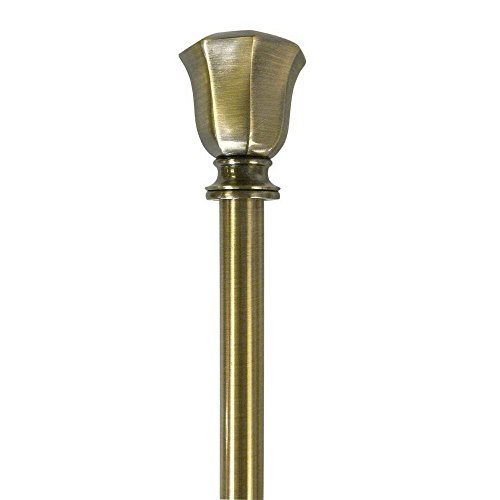 Home Decorators Collection 66 in. - 120 in. Brushed Brass 3/4 in. Telescoping Curtain Rod Kit with Lantern Finial