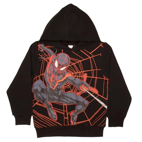 Marvel Spider-Man Miles Morales Pullover Hoodie for Boys and Toddlers (Size 18-20, Black)