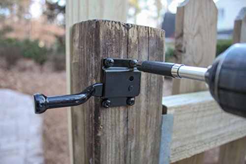 National Hardware N101-121 Automatic Gate Latch, Includes 4-Inch Bar, Coated with WeatherGuard Protection, Black