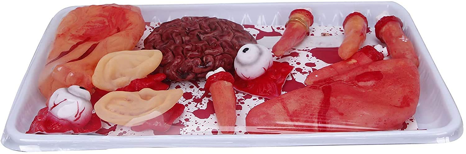 MOLEZU Handmade Halloween Realistic Internal Body Organs Props, Brain - Heart - Liver - Fingers - Eyes
