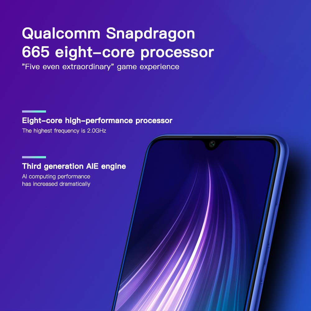 Xiaomi Redmi Note 8 (64GB, 4GB) 6.3" Display, Helio G85, 48MP Quad Camera, Dual SIM GSM Unlocked - US & Global 4G LTE International Version (Blue)