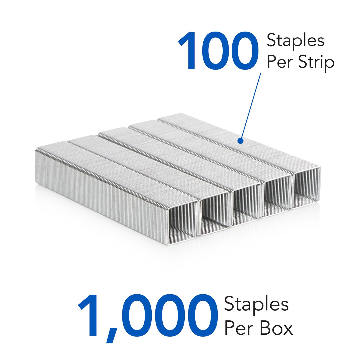 Swingline Staples, Heavy Duty, 1/2" Length, 90 Sheet Capacity, 100/Strip, 1000/Box, 1 Pack (35312), Silver