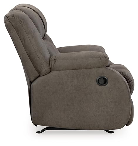 Signature Design by Ashley First Base Modern Faux Leather Rocker Recliner, Gray