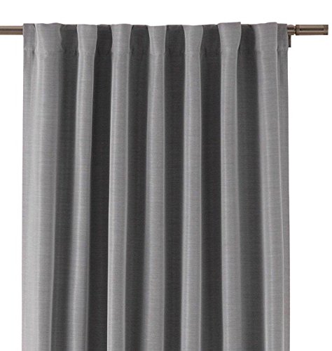 Home Decorators Collection 84 in. L Gray Polyester Back Tab Curtain