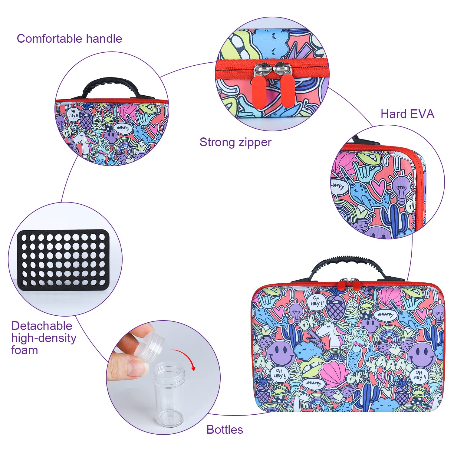 Diamond Painting Accessories,60 Small Storage Container for 5D Diamond,Rhinestones Nail Gems,Beads Storage Box,Diamond Art Kit Accessories Tool with Tray and Diamond Pen
