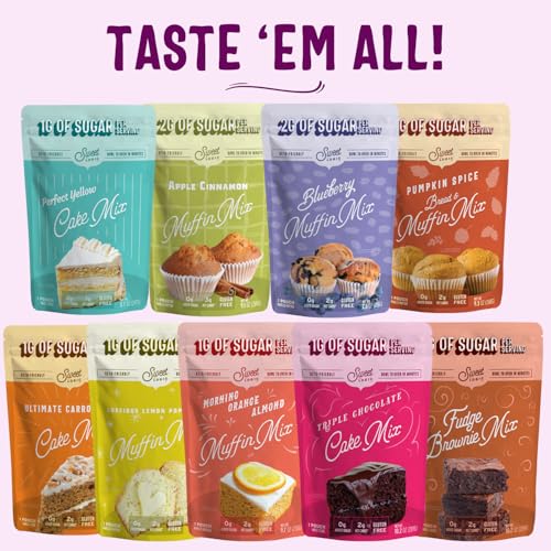 Sweet Logic Keto Baking Mix - Cinnamon Muffin - Gluten-Free - Dairy Free - Diabetic-Friendly - High Protein - Allulose - Stevia - Low Sugar - Low Carb - Quick 20-Minute Prep (1-2G Carbs Per Serving)