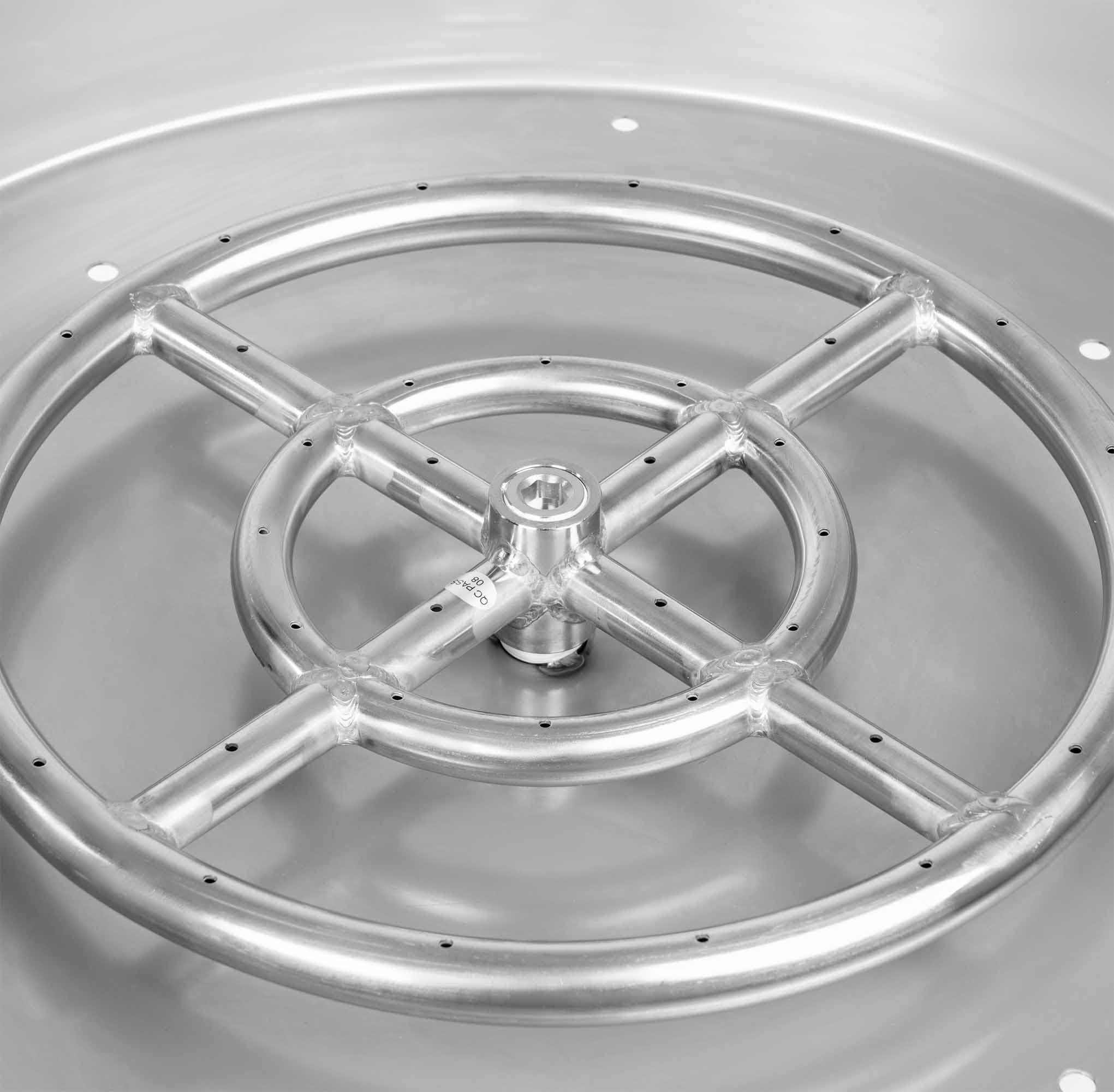 Celestial 19" Round Drop-in Fire Pit Pan w/ 12" Burner, Stainless Steel, 92,000 BTU, Natural Gas or Propane, for Easy Installation in DIY Outdoor Gas Fire Pits