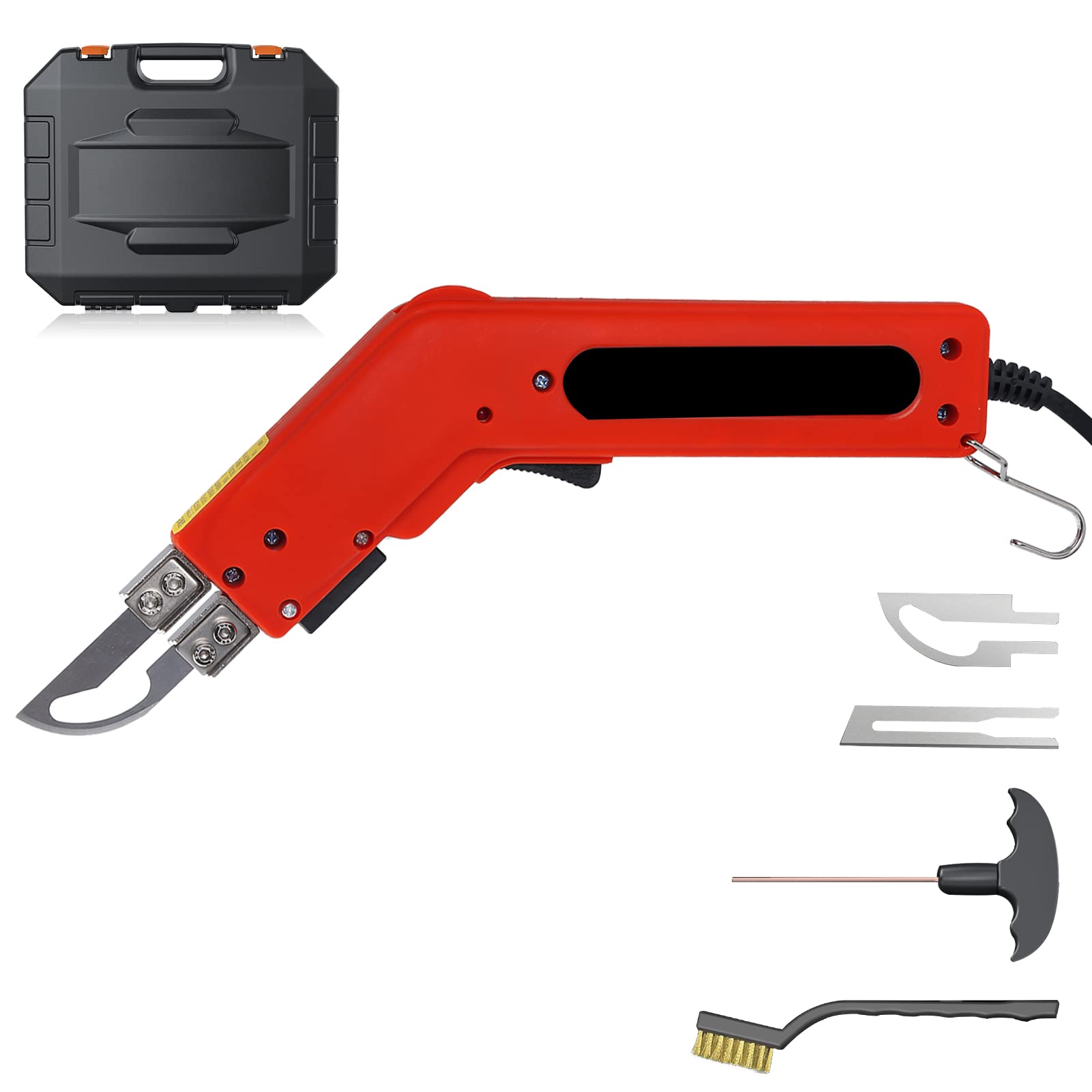 RONGTER Electric Hot Knife Rope Fabric Foam Fabric Cutter with 2 Blades Hot Knife 100W up to 932âďź500âďź, Hotwire Foam Cutter 110V, Cutting Tool for Fabrics Ropes Belts Foam Board Kt Board Leather