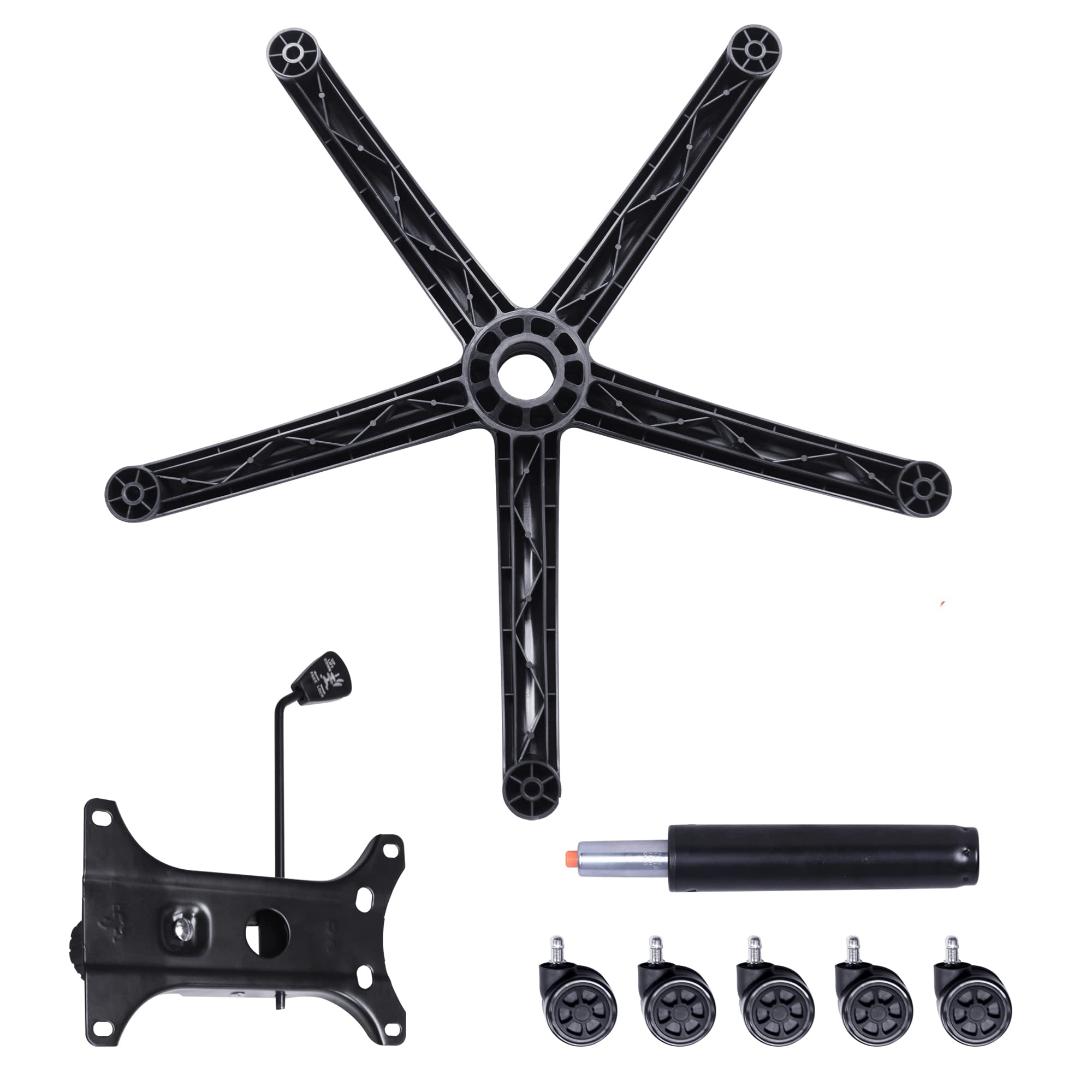 Yoogu 25 inch 320 lbs Heavy Duty Gaming Office Chair Base Replacement Swivel Chairs Part Set with Bottom Plate Stand Cylinder and Casters