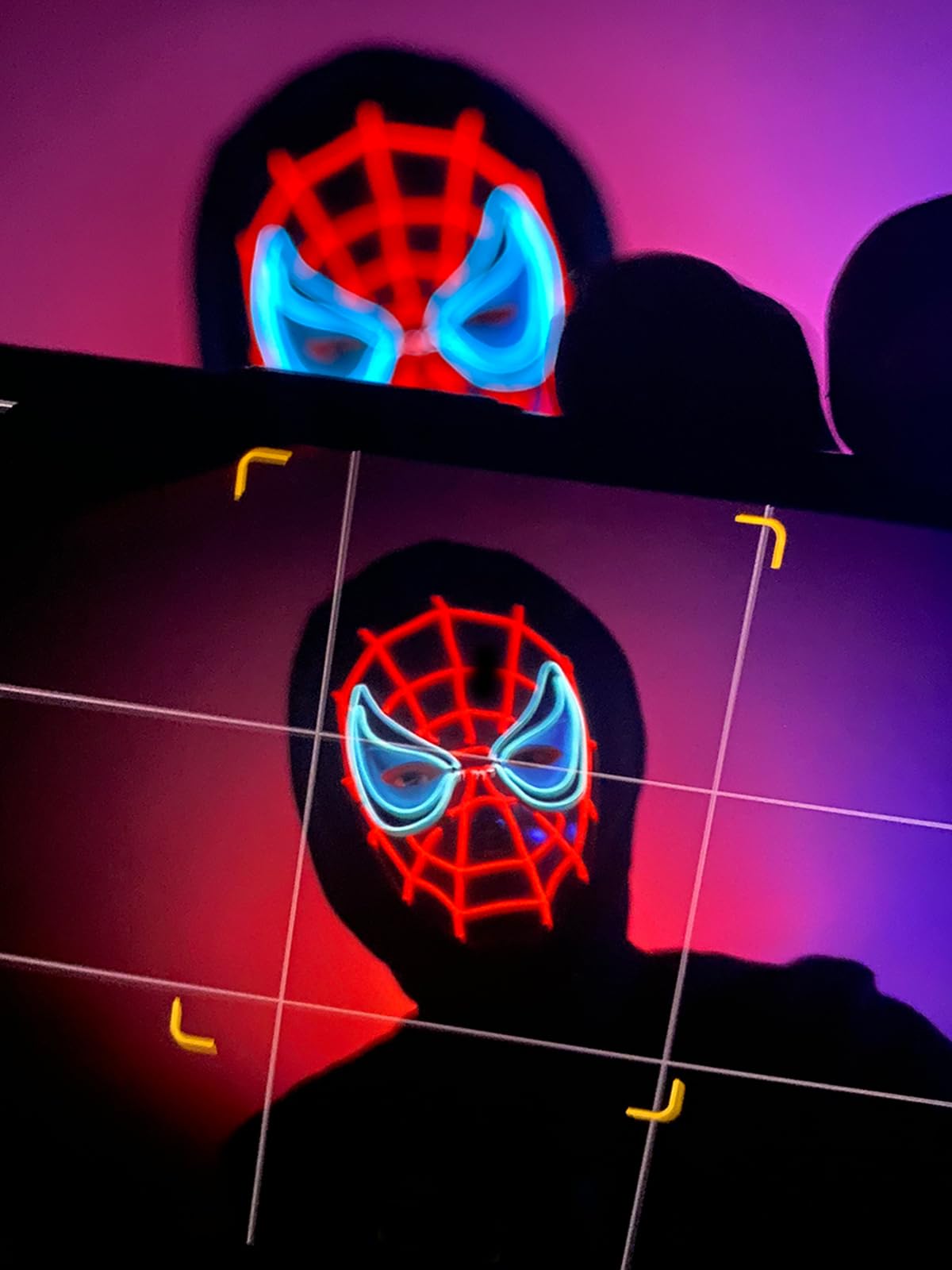 RIDDIM Spider Led Mask for Kids, Super Hero Cosplay, Light up Scream Mask for Carnival, Halloween