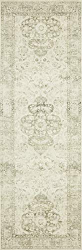 Loloi II Rosette Collection ROS-02 Ivory/Silver, Traditional 7'-6" x 9'-6" Area Rug
