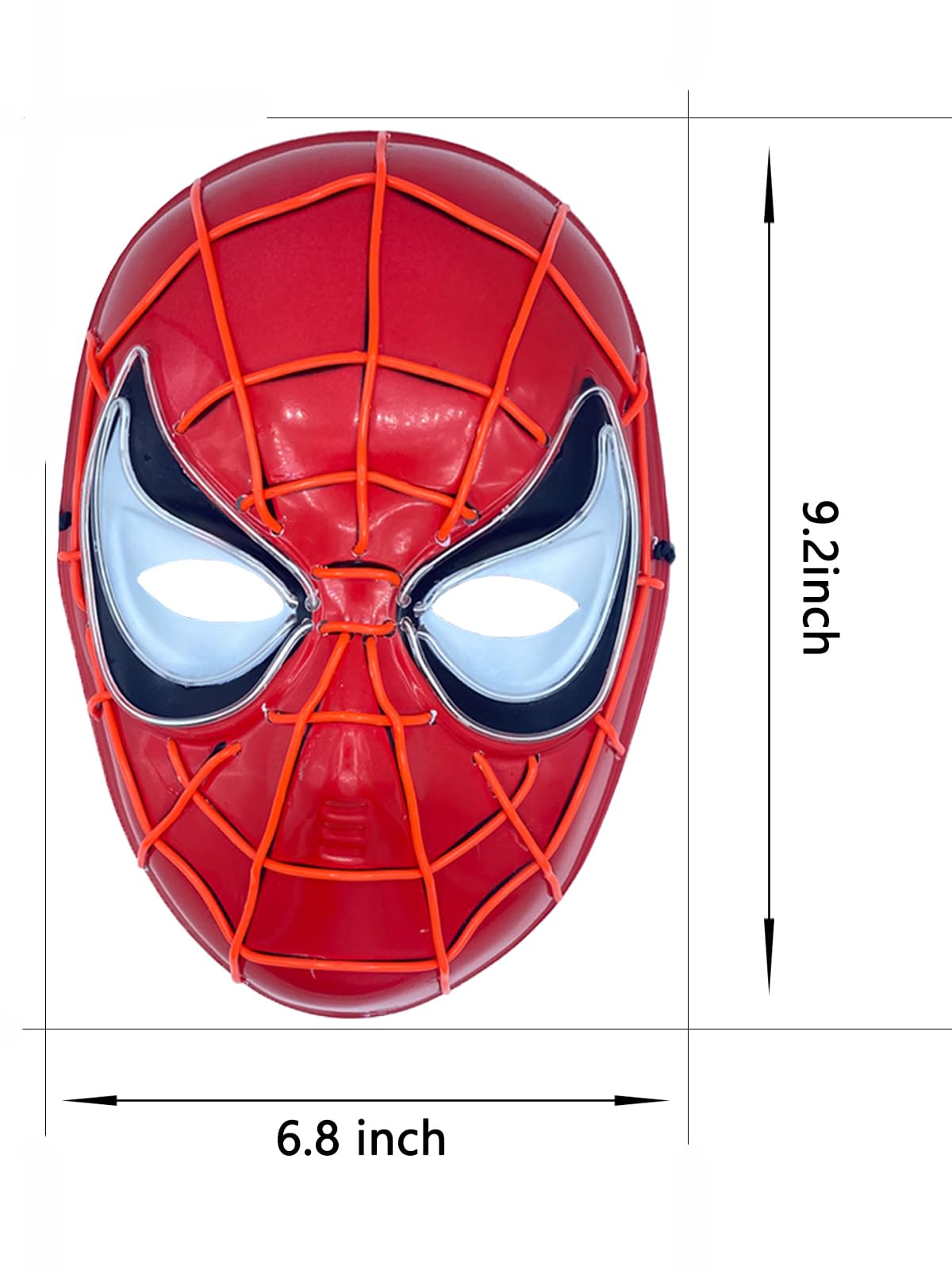 RIDDIM Spider Led Mask for Kids, Super Hero Cosplay, Light up Scream Mask for Carnival, Halloween