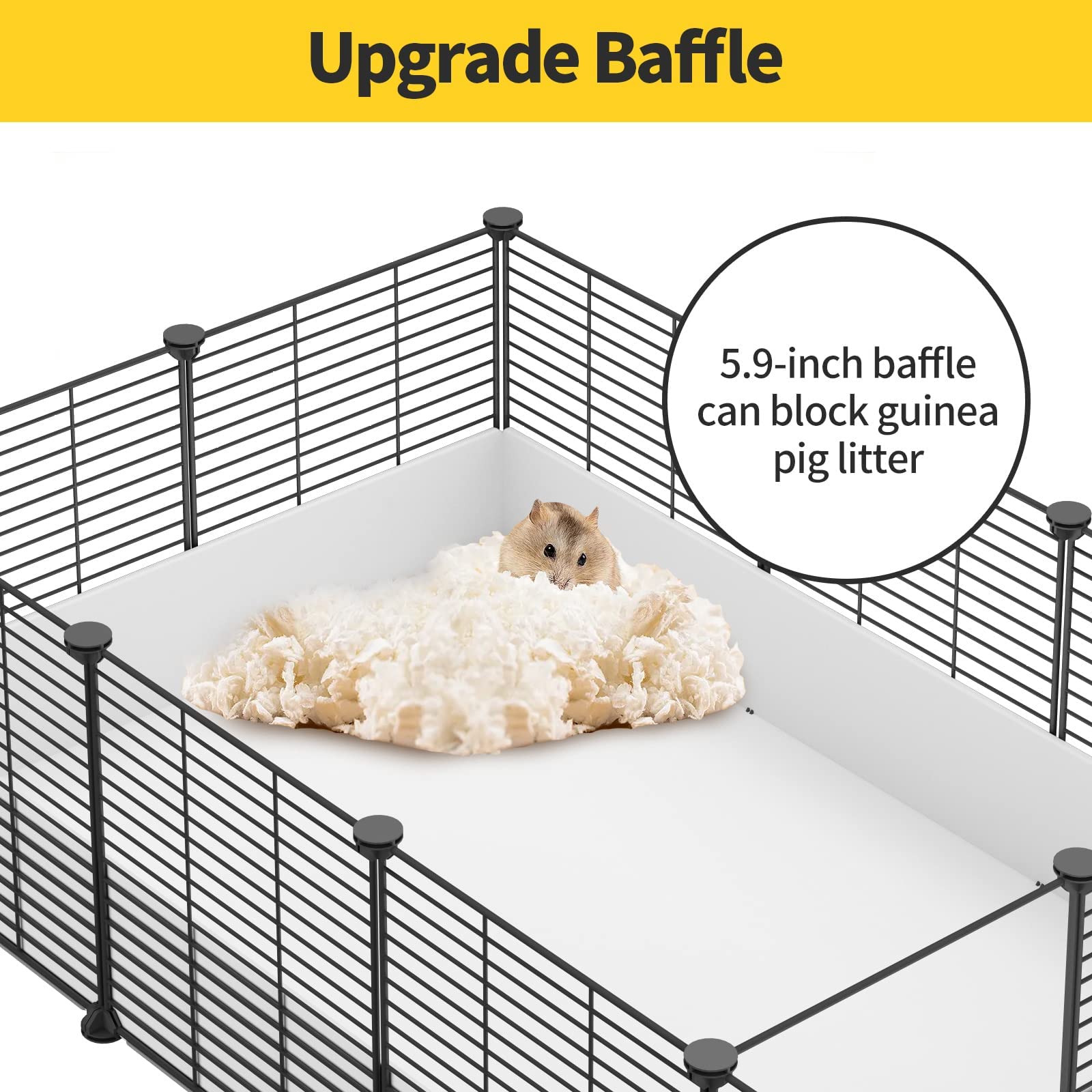 Guinea Pig Cage,Indoor Habitat Cage with Waterproof Plastic Bottom,Playpen for Small Pet Bunny, Turtle, Hamster
