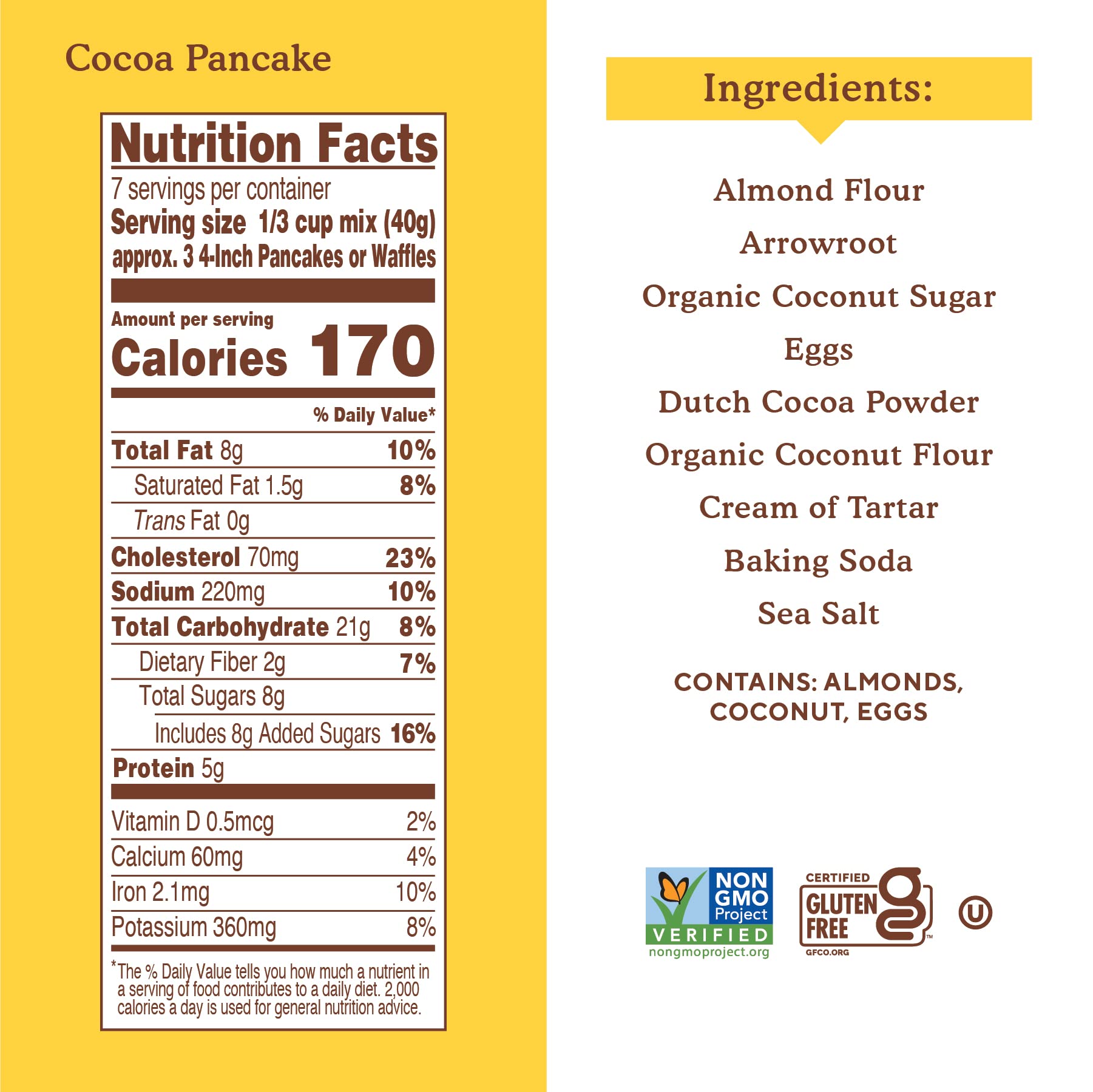 Simple Mills Cocoa Pancake and Waffle Mix, Just add Water, Gluten Free, Paleo Friendly, Breakfast, 10 oz (1 pack)