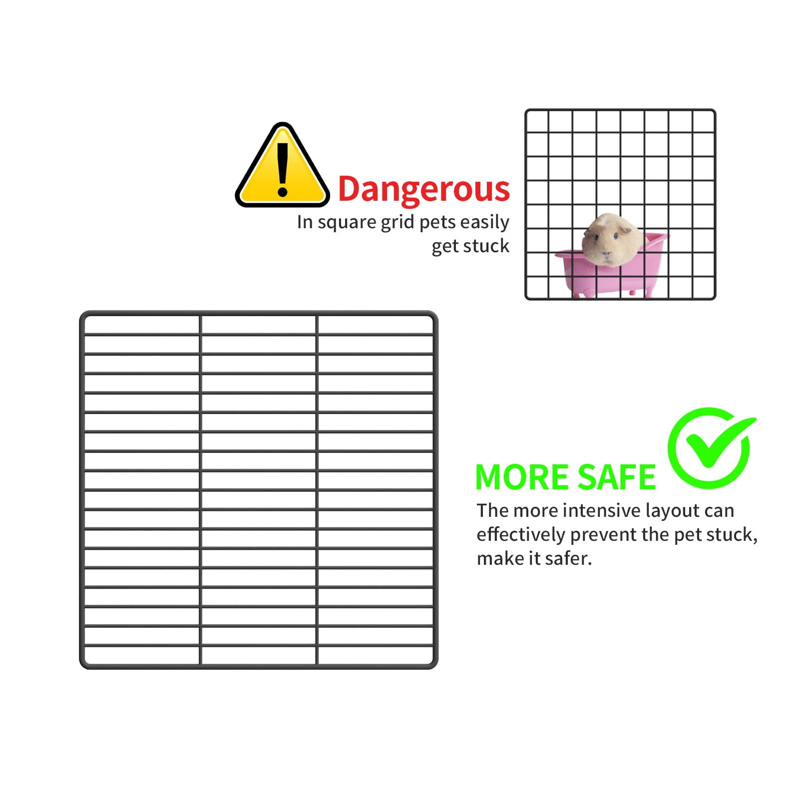 Guinea Pig Cage,Indoor Habitat Cage with Waterproof Plastic Bottom,Playpen for Small Pet Bunny, Turtle, Hamster