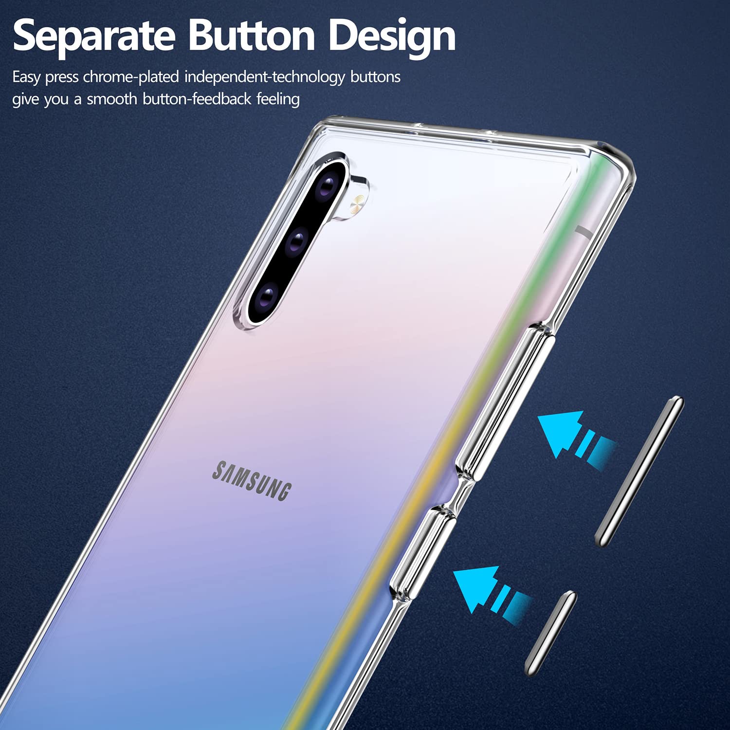 Rayboen Crystal Clear Case for Samsung Galaxy Note 10, Compatible with Samsung Galaxy Note 10, Crystal Clear, Wireless Charging Compatible, Clear Case