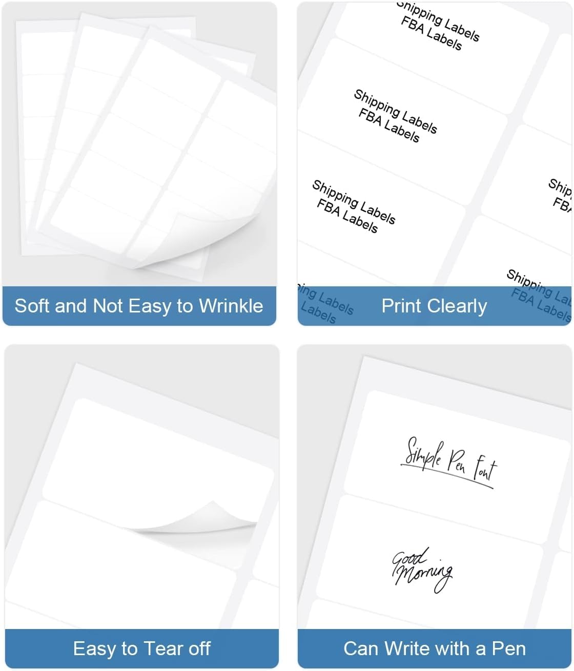 2" x 4" Shipping Address Labels Compatible with Avery 5163, 8163, POLONO Internet Mailing Shipping Labels, White Sticker Labels for Laser/Ink Jet Printers, Permanent Adhesive (250 Labels, 25 Sheets)