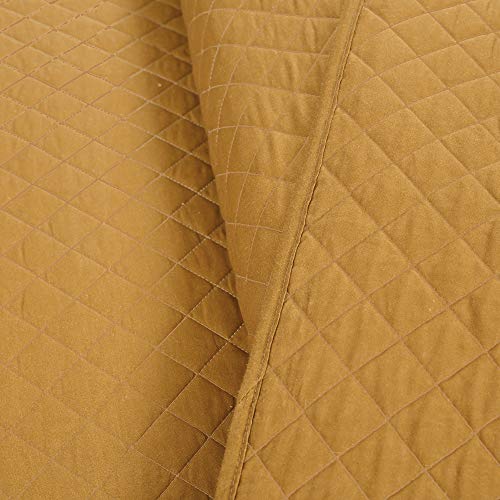 Lush Decor Ava Diamond Oversized 3 Piece Cotton Quilt Set, Mustard, King