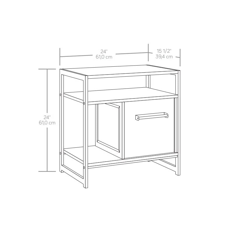 Sauder Briarbrook Engineered Wood/Metal Night Stand in Barrel Oak