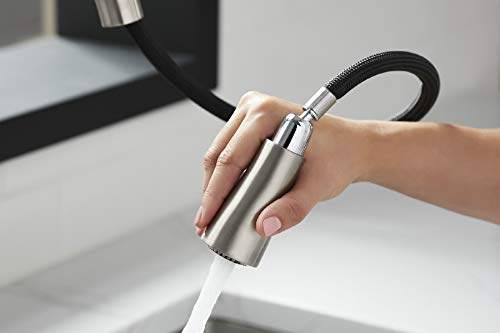 KOHLER 596-VS Simplice Pull Down Kitchen Faucet, High Arch, Vibrant Stainless