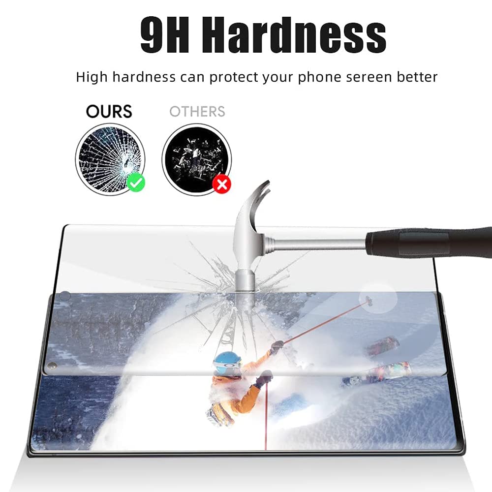 [2+2 Pack] Galaxy Note 10 Screen Protector, Camera Protector, 9H Tempered Glass Scratch Resistant, Ultrasonic Fingerprint Support, 3D HD Curved, for Samsung Galaxy Note 10 (6.3 Inch)