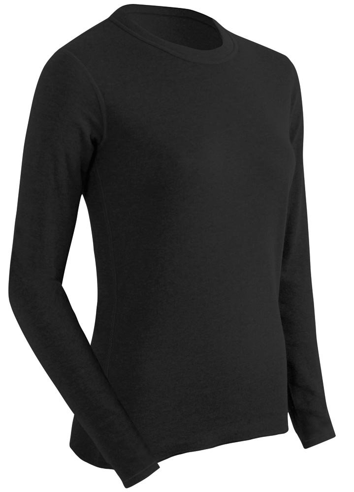 ColdPruf Women's Basic Active Wear Crew Top, Black, XX-Large