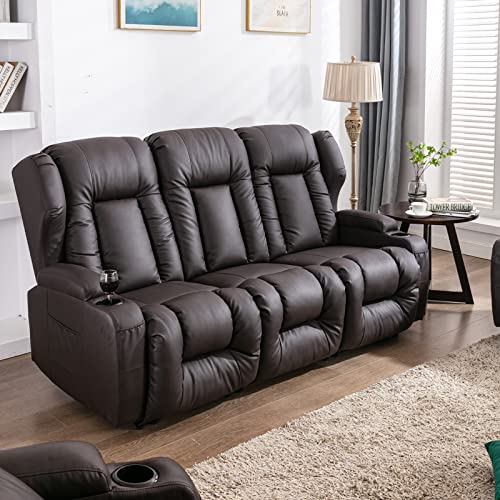76" RV Loveseat Recliner | Double Recliner RV Sofa & Console | Wall Hugger Reclining RV | RV Theater Seats | RV Couch | RV Theater Seating 3 Seater | RV Furniture Manual Recliner Chair