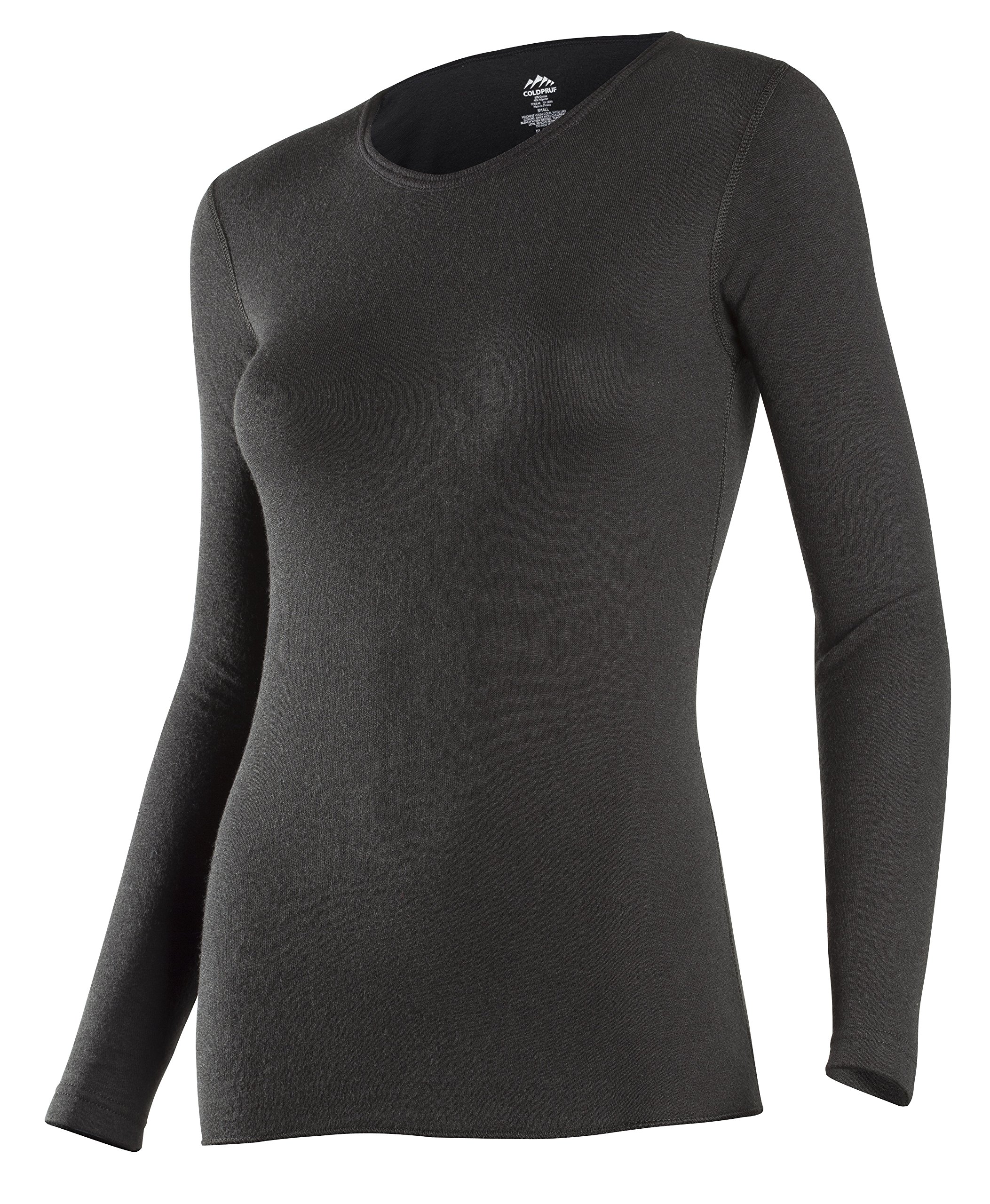 ColdPruf Women's Basic Active Wear Crew Top, Black, XX-Large