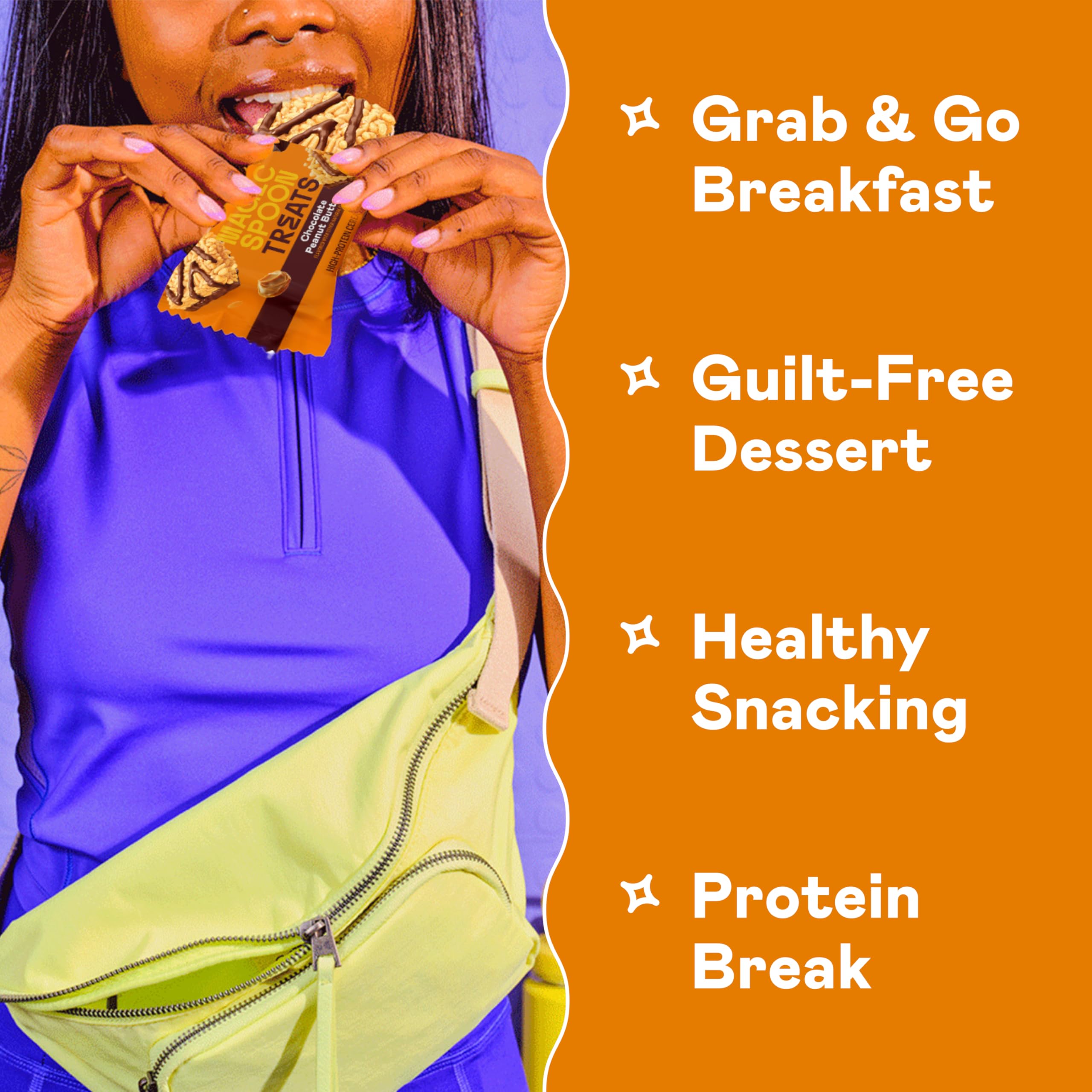 MAGIC SPOON Treats - High Protein, Low Carb, Keto Friendly, Low Sugar, Gluten Free, Crispy Protein Bar Cereal Bar, On-The-Go Healthy Snack (Chocolate PB, 8 Bars)