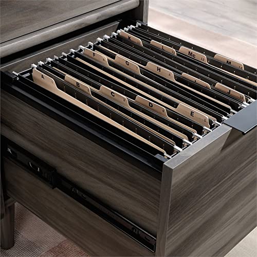 Sauder Clifford Place Modern Executive Desk in Jet Acacia, Jet Acacia Finish