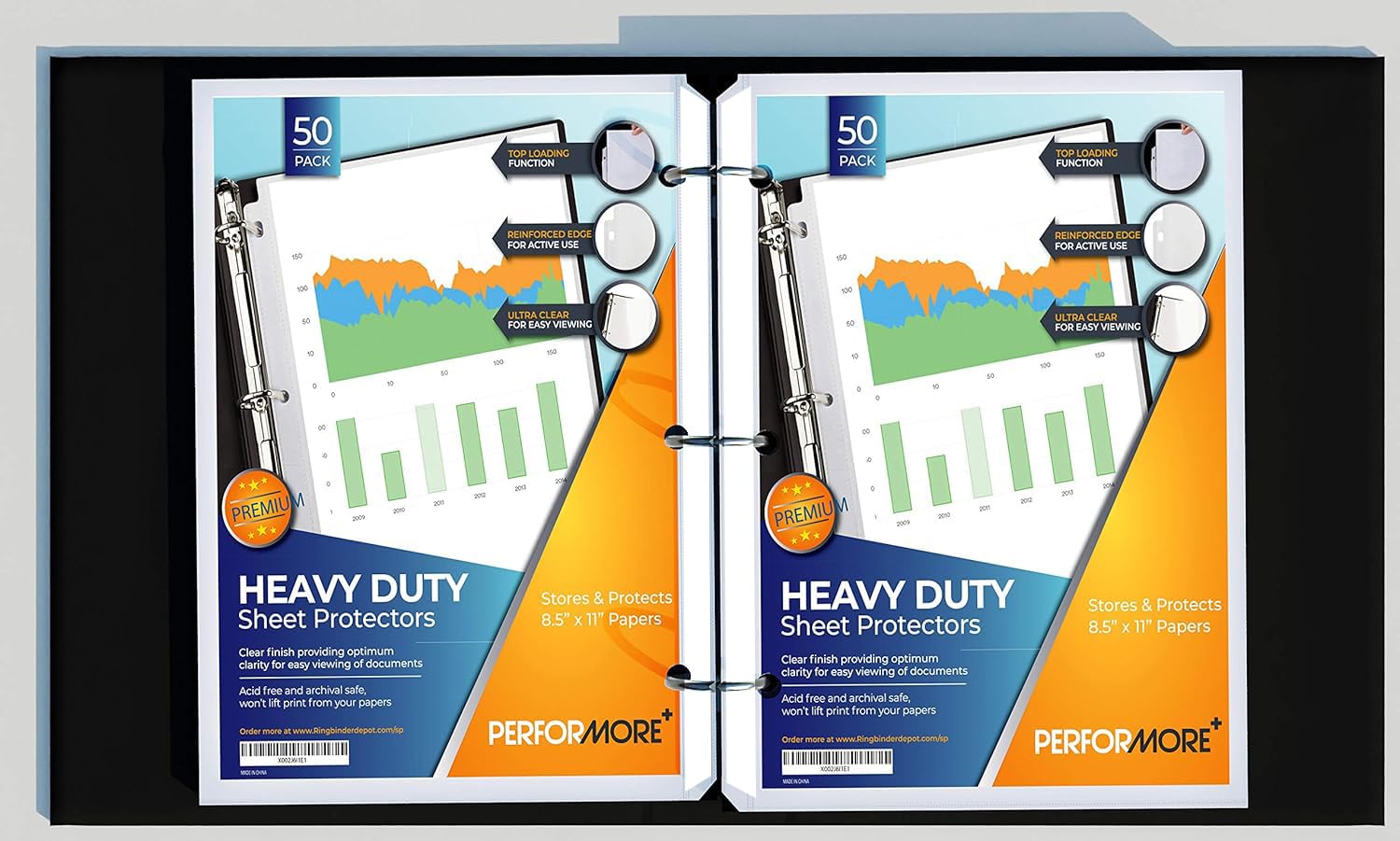 50 Sheet Protectors, Heavy Duty 8.5 X 11 Inch Clear Page Protectors for 3 Ring Binder, Plastic Sheet Sleeves, Durable Top Loading Paper Protector with Reinforced Holes, Archival Safe