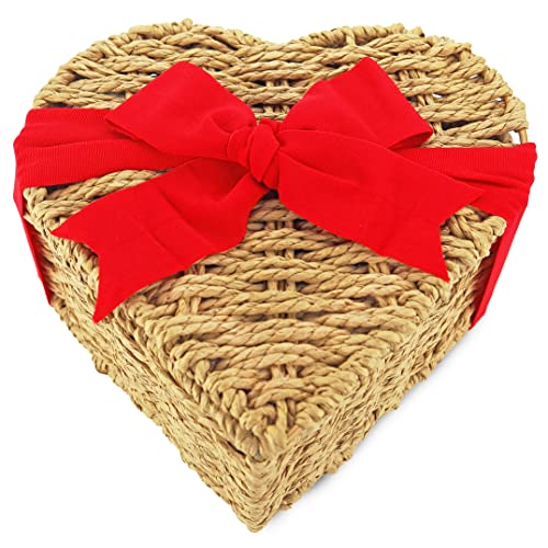 Easter Heart Shaped Gift Basket, Premium Assorted Nuts, Hazelnuts, Almonds, Walnuts, Brazil Nuts, With Unique Heart Shaped Basket Romantic Arrangement