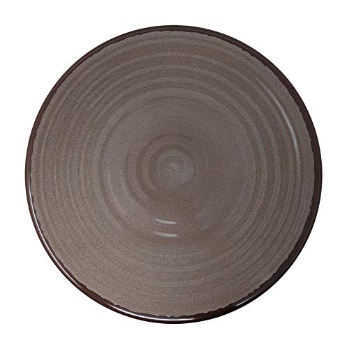 Gianna's Home 12 Piece Modern Melamine Heavyweight Plastic Dinnerware Set (Brown)
