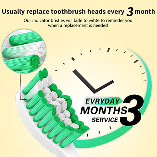 Aoremon Replacement Toothbrush Heads for Philips Sonicare E-Series Essence HX7022/66 and other Screw-on Electric Toothbrush Model, 6 Pack