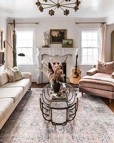 Loloi II Skye Collection SKY-01 BLUSH / GREY, Traditional 9'-0" x 12'-0" Area Rug