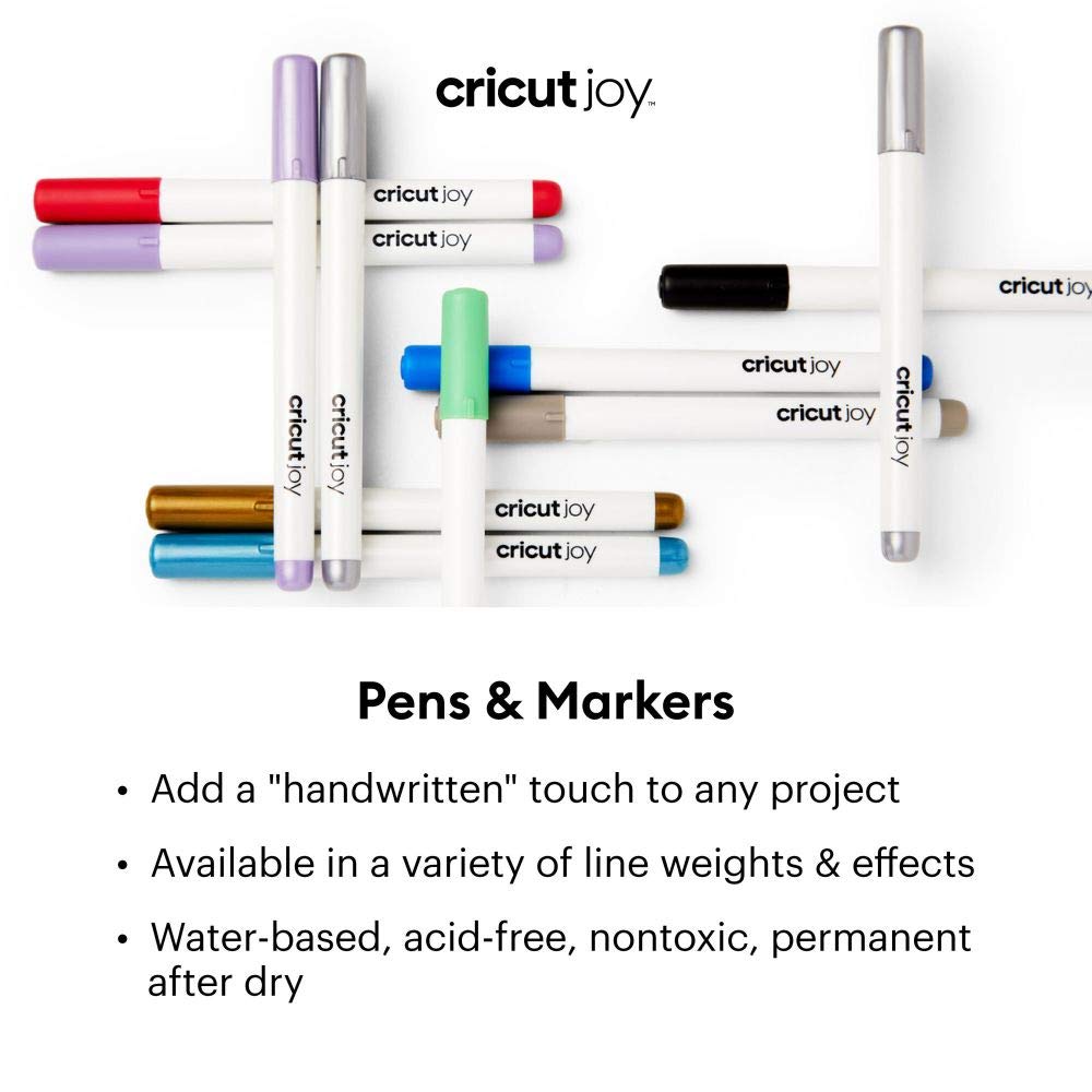Cricut 2007079 Joy Glitter Gel Pens, 0.8 mm (3) Black, Gold, Silver