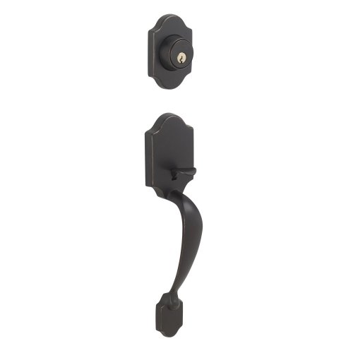 SCHLAGE Dexter JH58PRS716 Paris Exterior Handleset with Deadbolt, Aged Bronze