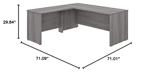 Bush Business Furniture Studio C L Shaped Desk with Return, 72W x 30D, Platinum Gray