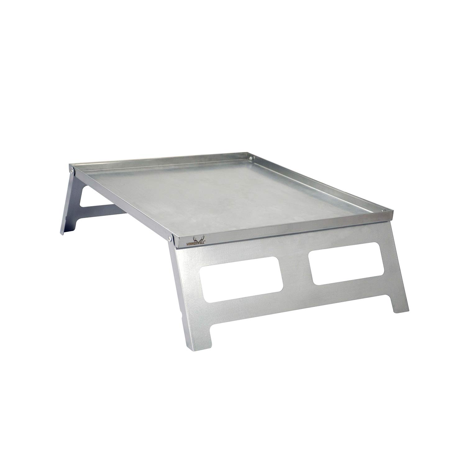 Winnerwell Accessory Table for Flatfold Fire Pit - Large | Portable Stainless Steel Accessory Table for Fire Pan and Camping