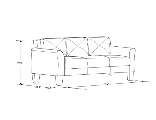 Lifestyle Solutions Harrington Sofa in Grey, Dark Grey