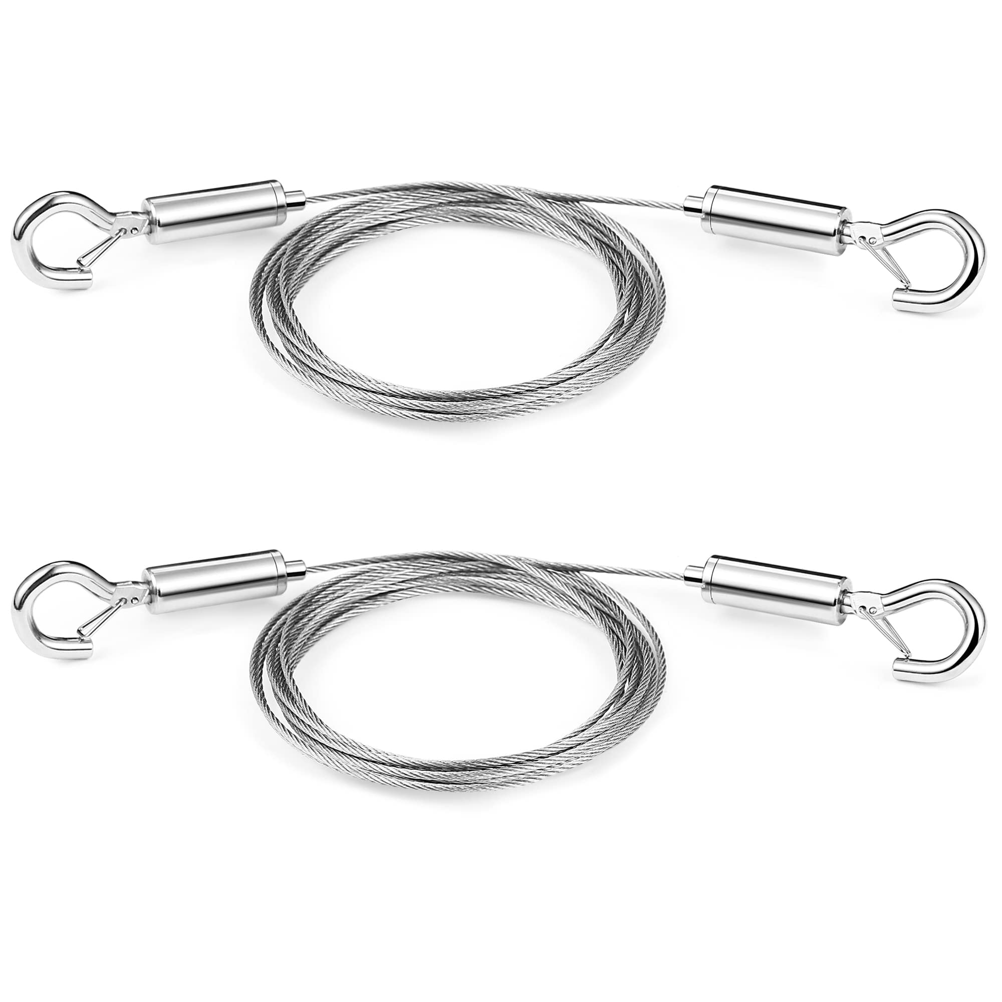SIDENUO Adjustable Picture Hanging Wire 2PCS Mirror Frame Kit 2m x1.5mm Heavy Duty Stainless Steel Wire Rope for Mirror Hanging Hardware, Light Lamp, Billboards,Basket Flowerpot Hold Up to 20kg