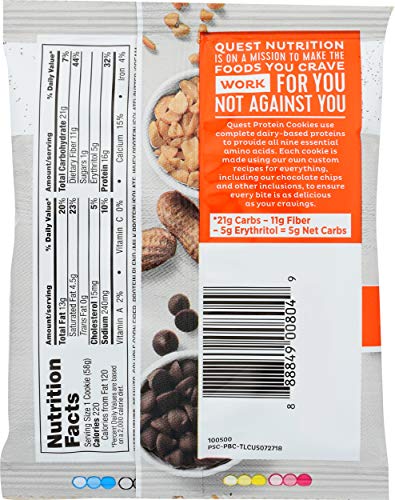 QUEST NUTRITION Peanut Butter Chocolate Chip Protein Cookie, 2.04 OZ