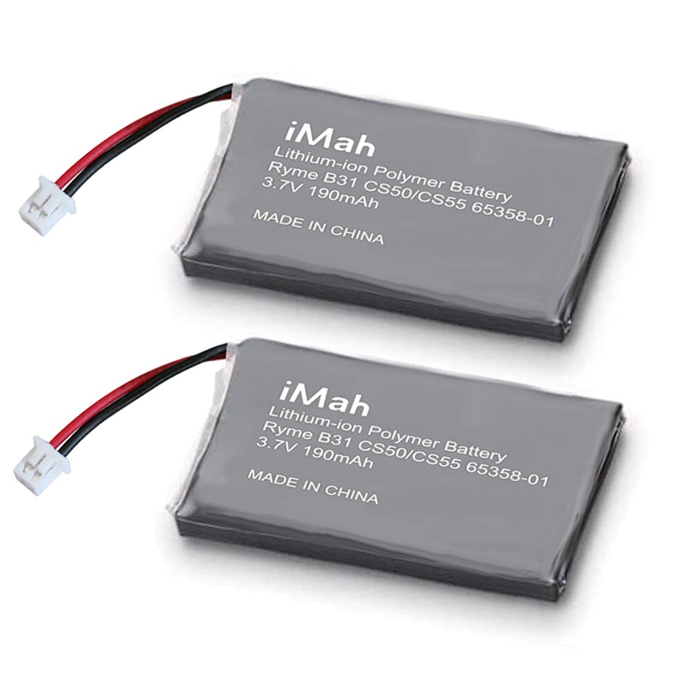 Replacement for Plantronics CS50/CS55 Headset Battery 65358-01 64327-01 64399-01 Compatible with Plantronics CS510 CS520 Savi W410 W420 W710 W720 Wireless Headset CS60, Pack of 2