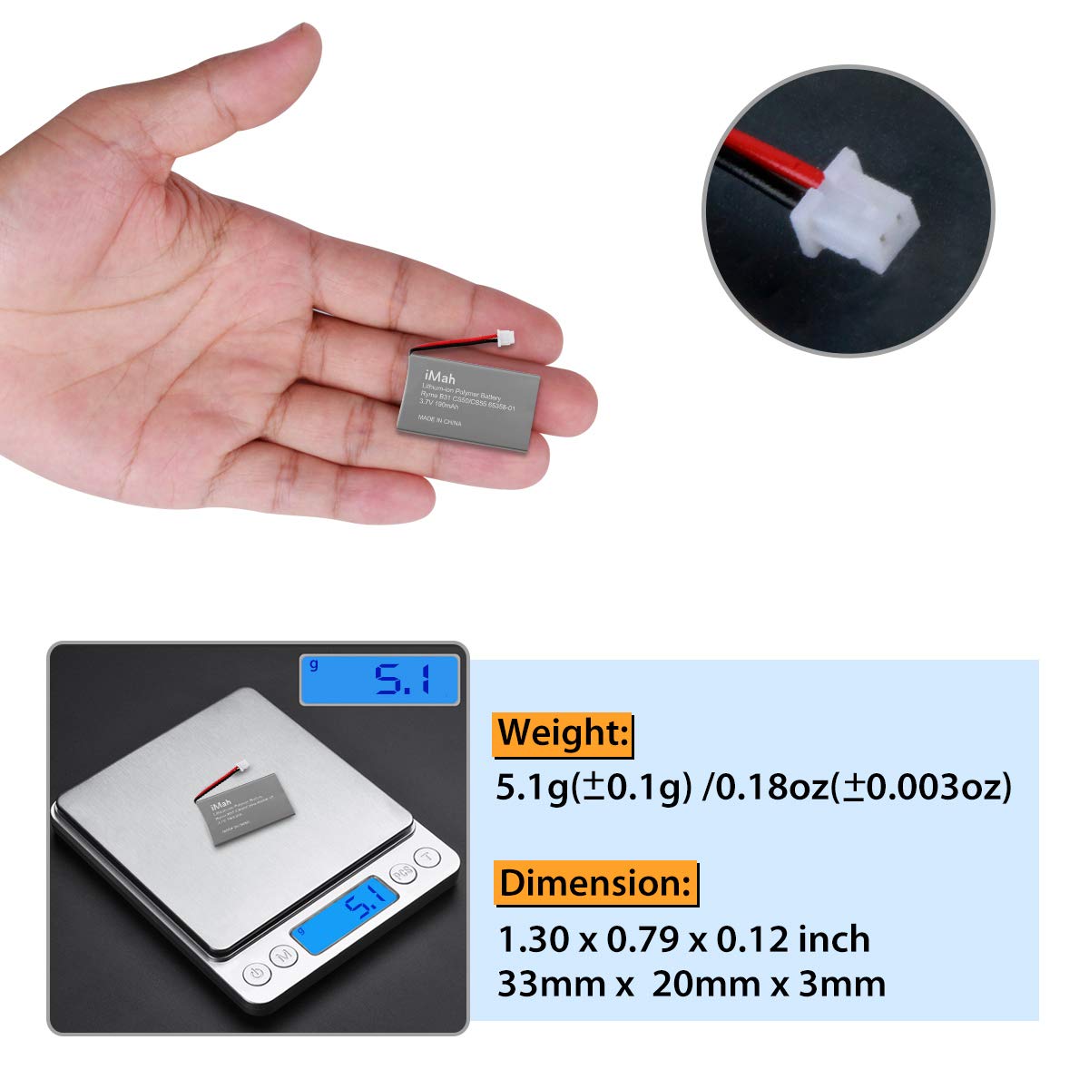 Replacement for Plantronics CS50/CS55 Headset Battery 65358-01 64327-01 64399-01 Compatible with Plantronics CS510 CS520 Savi W410 W420 W710 W720 Wireless Headset CS60, Pack of 2