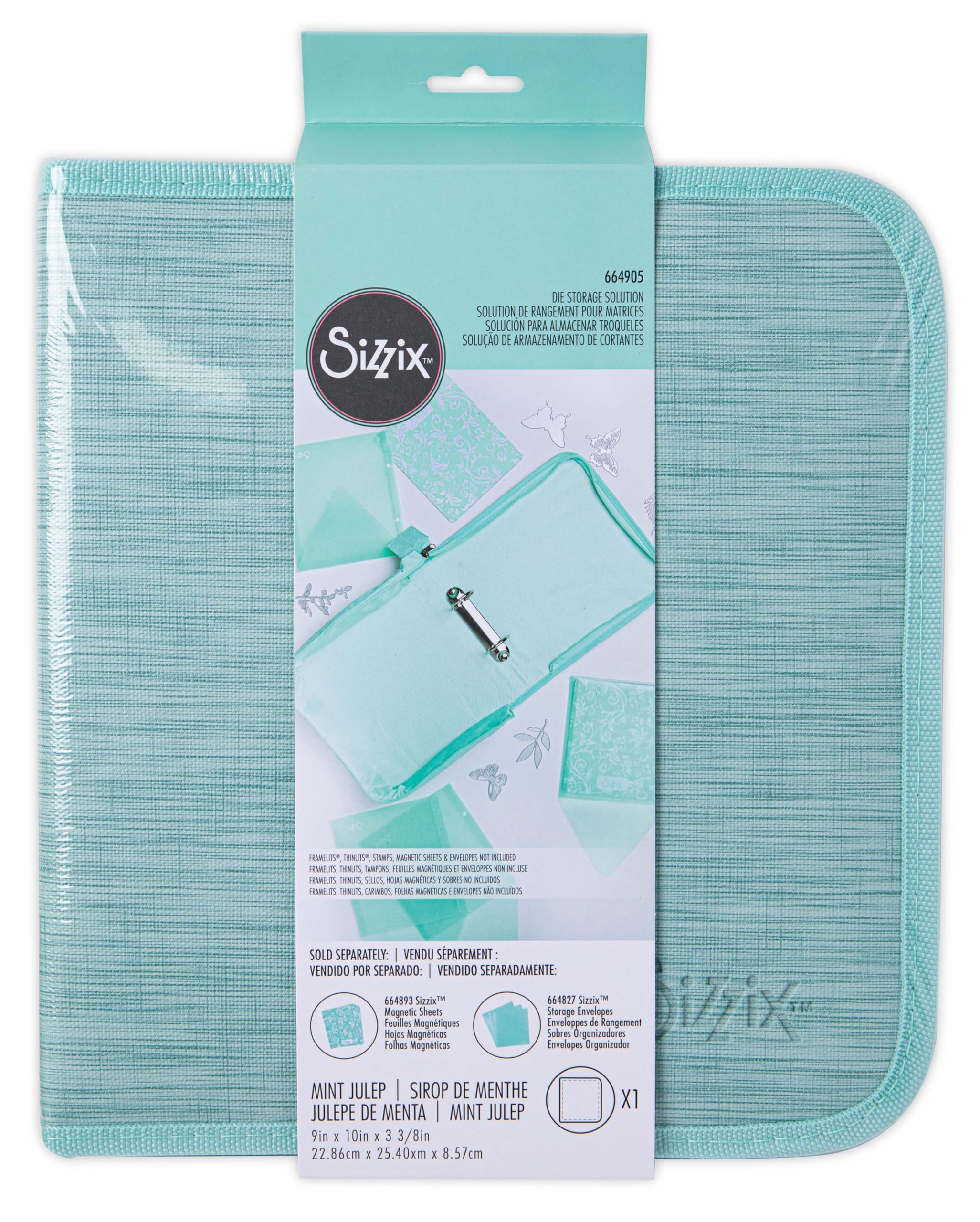 Sizzix Frmlt & Thnlt STO Sol, Sm, Mint Julep Framelits & Thinlits Die Storage Solution Small, Multicolor