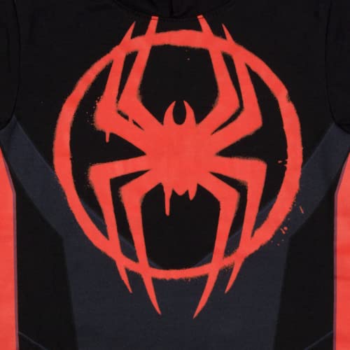 Marvel Avengers Superheroes Boys Character Lightweight Short Sleeve Hoodie T-Shirt & Shorts Athleisure Short Set (Black/Red 2, 5/6)