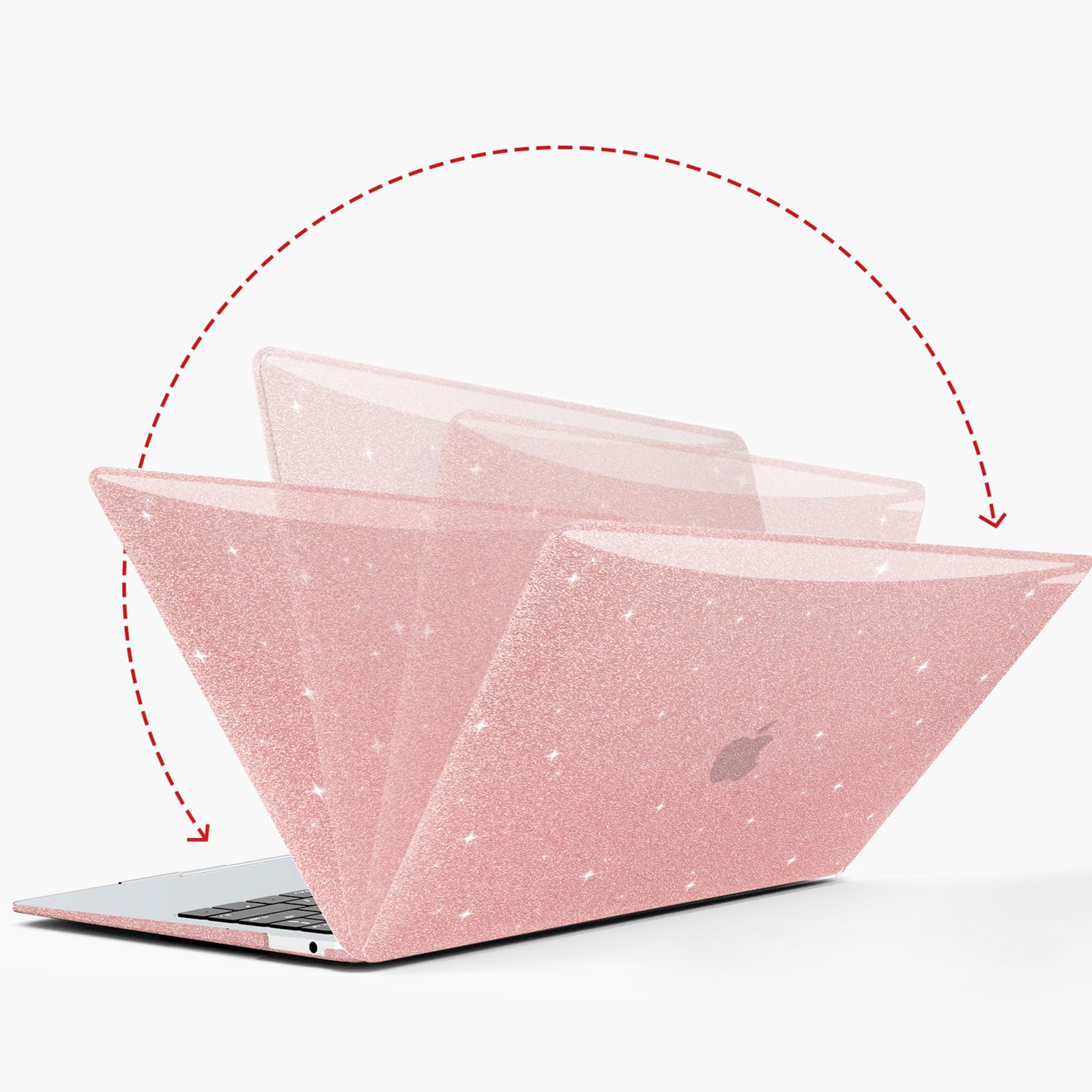 Anban Compatible with MacBook Air 13 inch Case 2022 2021 2020 2019 2018 Release A2337 M1 A2179 A1932 with Touch ID, Glitter Smooth Plastic Hard Shell Case + Keyboard Cover,MacBook Air 2021 Case Retina