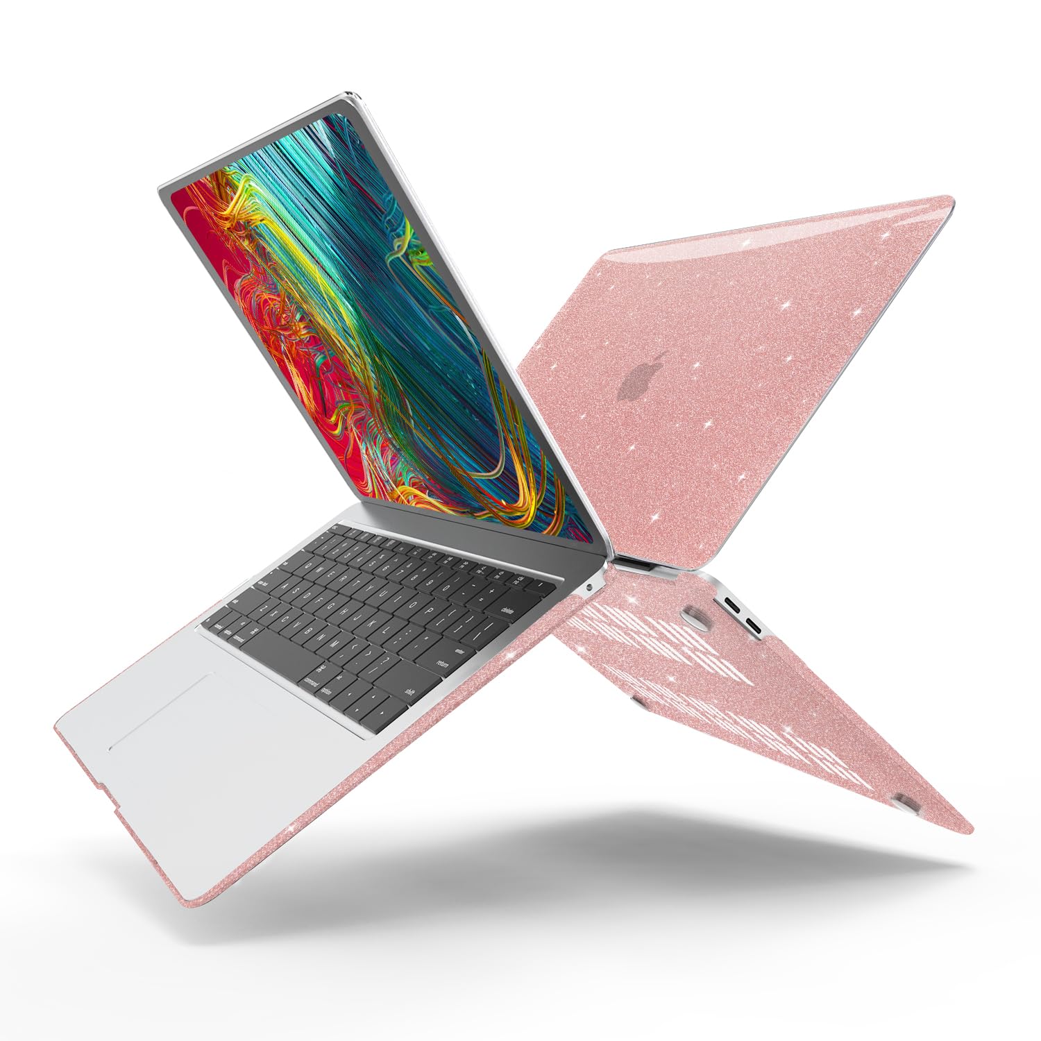 Anban Compatible with MacBook Air 13 inch Case 2022 2021 2020 2019 2018 Release A2337 M1 A2179 A1932 with Touch ID, Glitter Smooth Plastic Hard Shell Case + Keyboard Cover,MacBook Air 2021 Case Retina