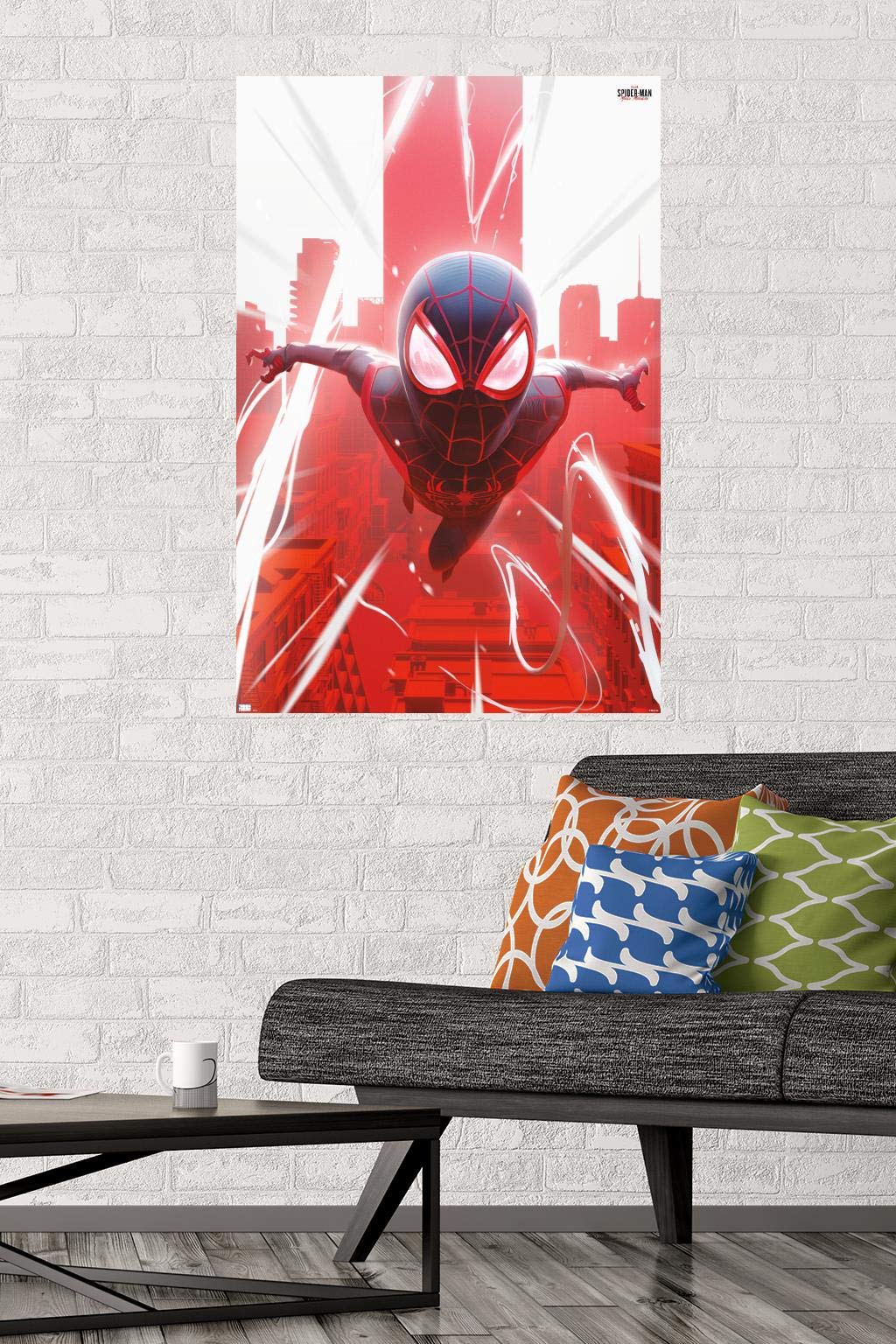 Trends International Marvel's Spider-Man: Miles Morales - Falling Wall Poster, 34L x 22.4W, Unframed Version